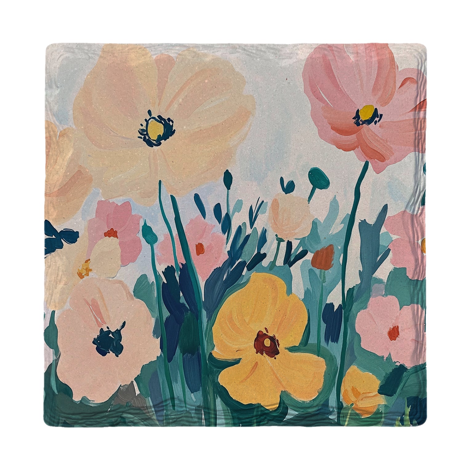 Impasto Wild Flowers | Ceramic Drink Coaster – Mill Wood Art Wholesale